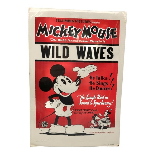 Disney | Accents | Disney Mickey Mouse Wild Waves Movie 7x12 Vintage ...